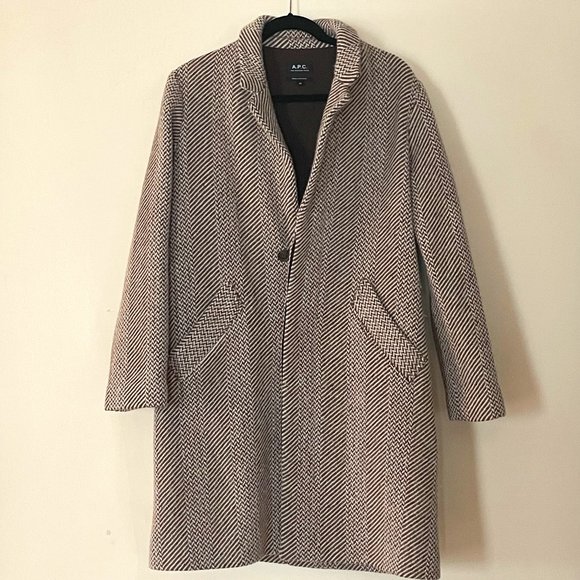 A.P.C. | Jackets & Coats | Apc Wool Coat With Herringbone Pattern Size ...